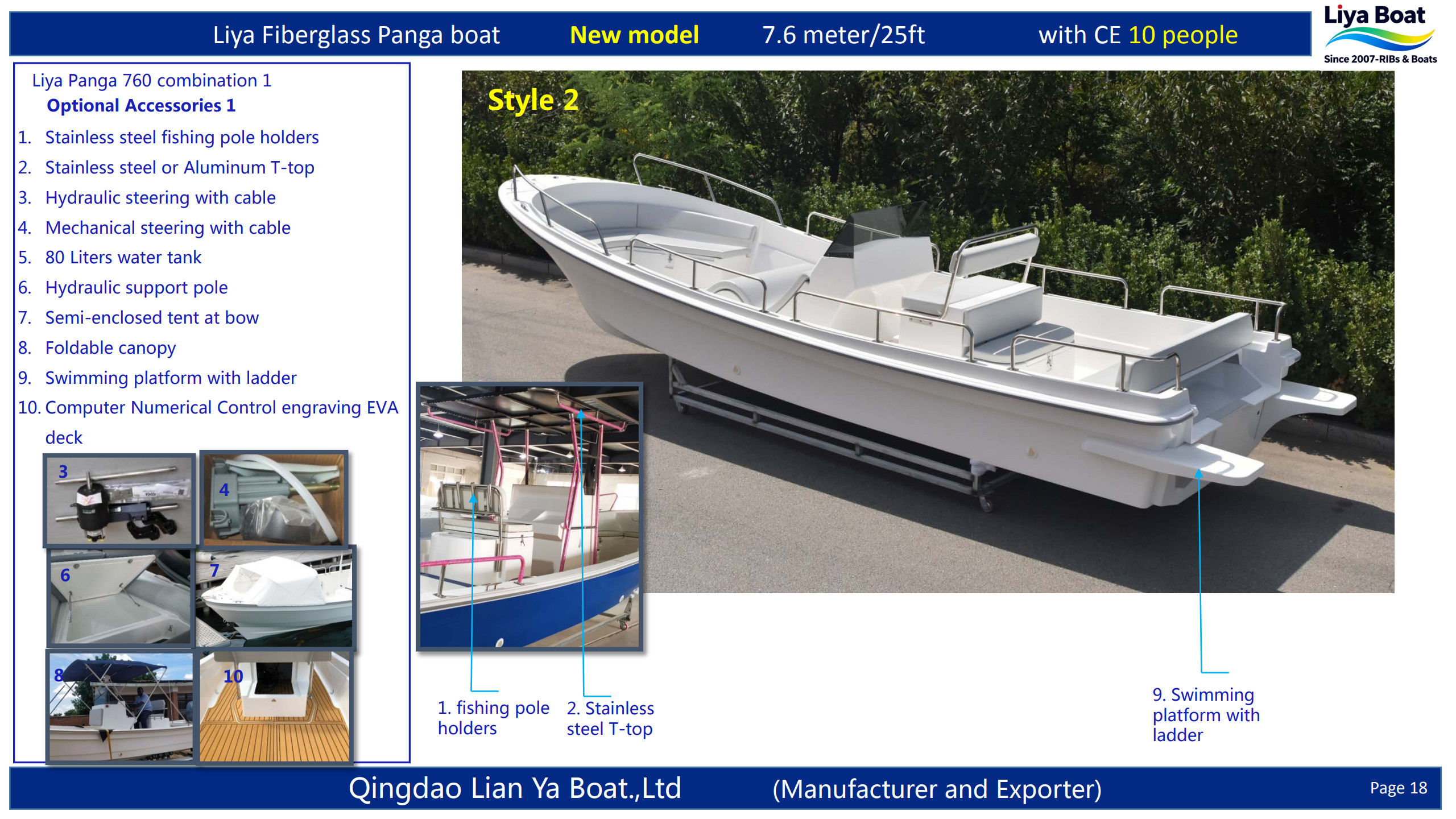 Liya 25FT Deep V Panga Fishing Boat with CE Customizable